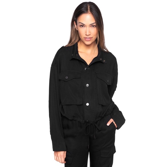 Pam & Gela | Jackets & Coats | New Pam Gela Black Cargo Cropped Jacket ...